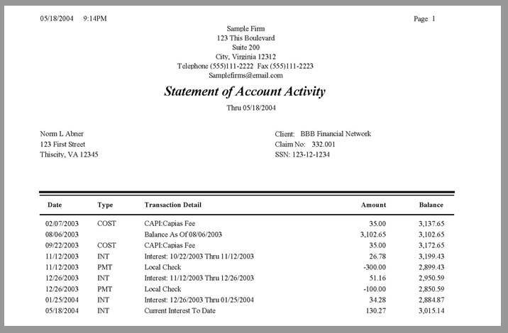 Debtors List