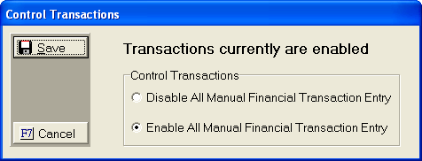 Control Transactions